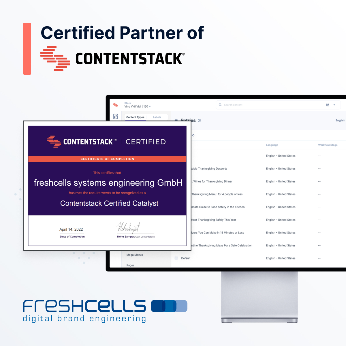 freshcells and Headless CMS Provider Contentstack Expand Their Partnership